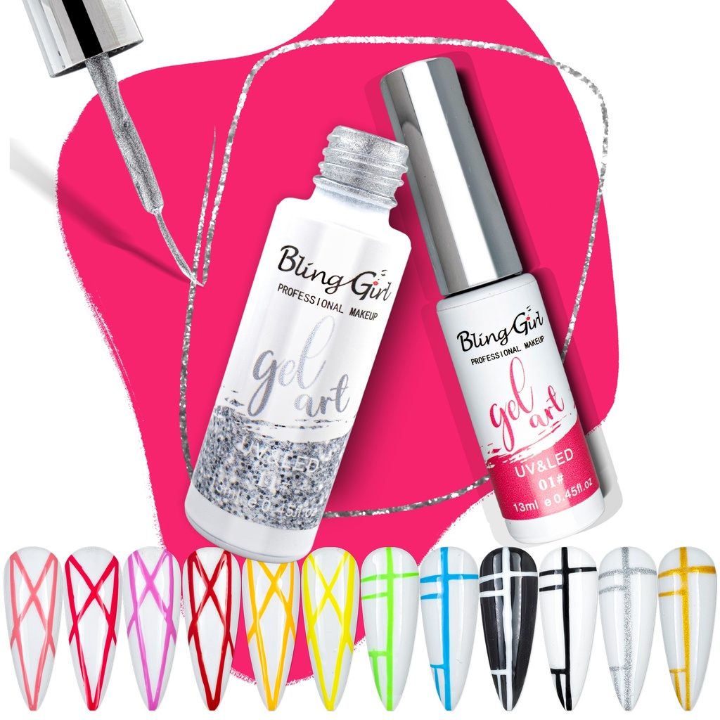 Bling Girl Gel Art UV & LED Gel Polish 12Colours Set 13ml [7262 ...