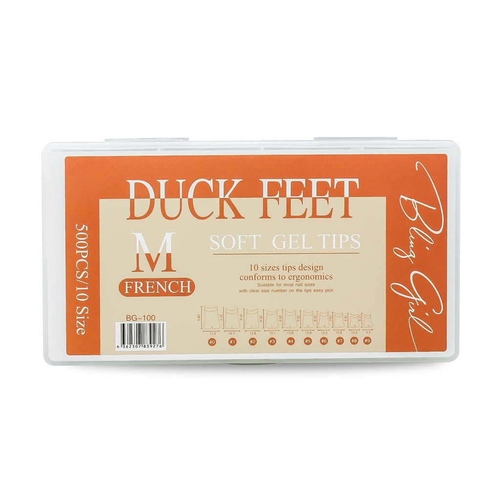 Duck Feet Soft Gel Tips Medium French BG-100 [9439] | BlingGirl